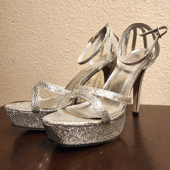 Johnathan Kayne | Shoes | Johnathan Kayne Silver Glitz Strappy Platform ...